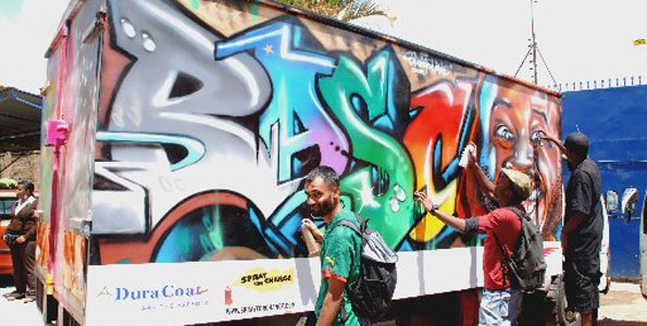Graffiti artists spray the city in colours for peace and unity ...