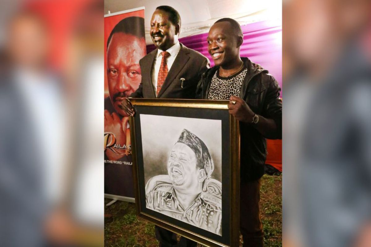 The day Raila flew artist to deliver a pencil drawing - Business Daily